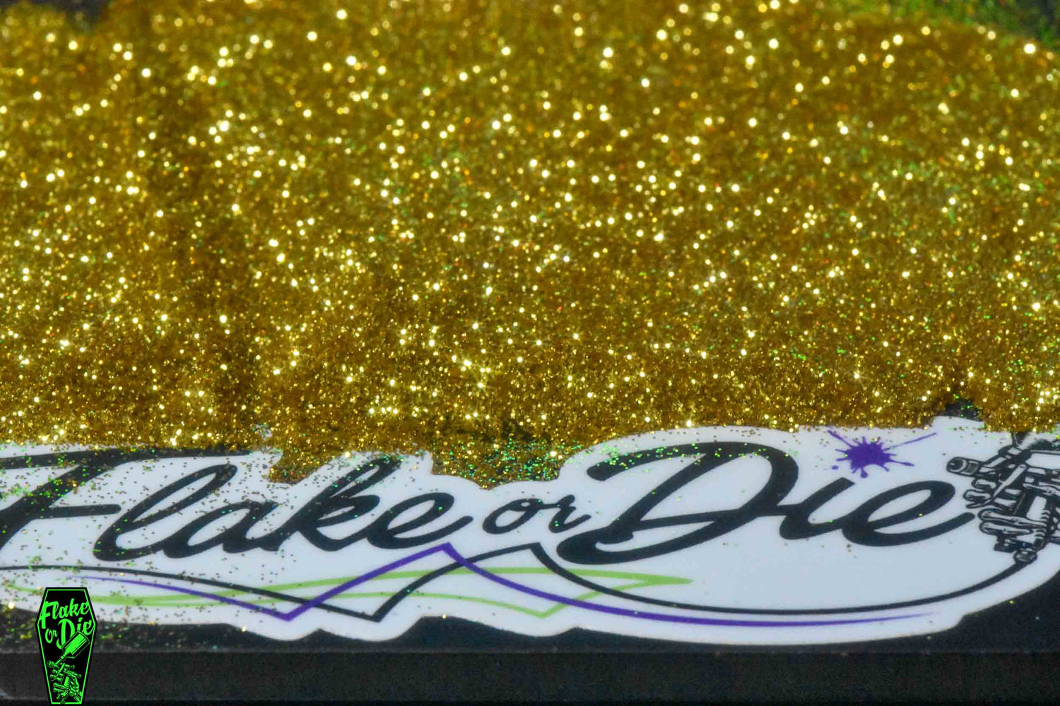 Goldbrick, Gold Metal Flake 008 hex for custom paint and resin projects.